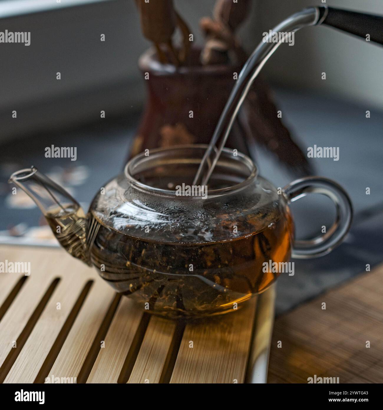 Experience the elegant art of tea brewing with a beautiful glass teapot ...