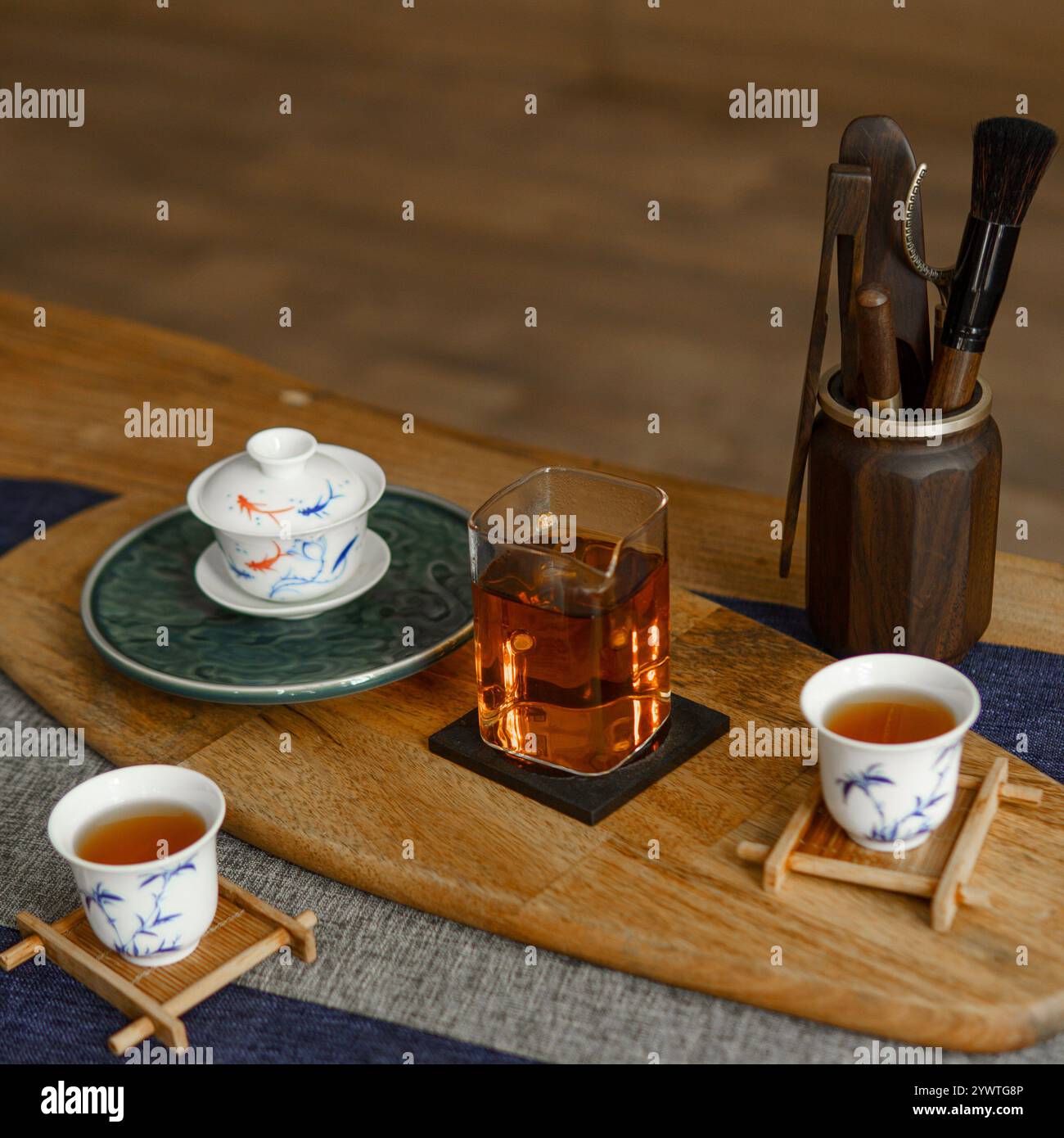 An Elegant and Beautiful Tea Ceremony Setup Featuring Traditional ...