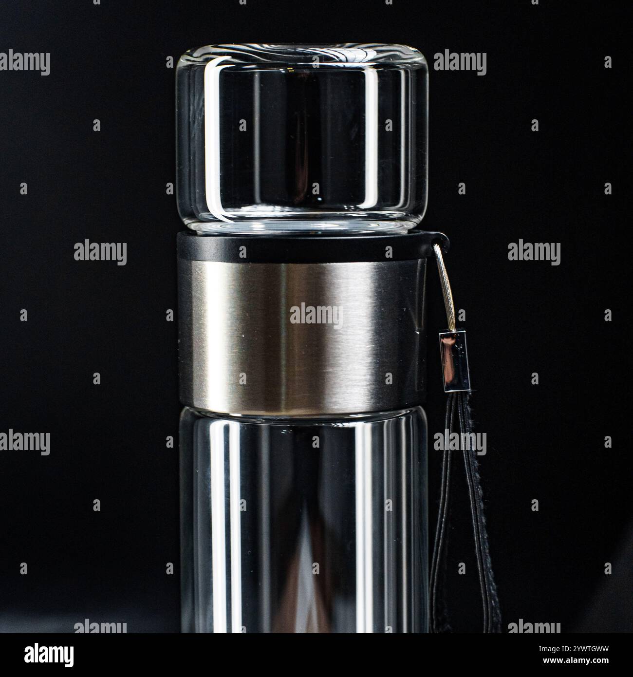 This Stylish Glass Water Bottle combines elegance and a Stainless Steel ...