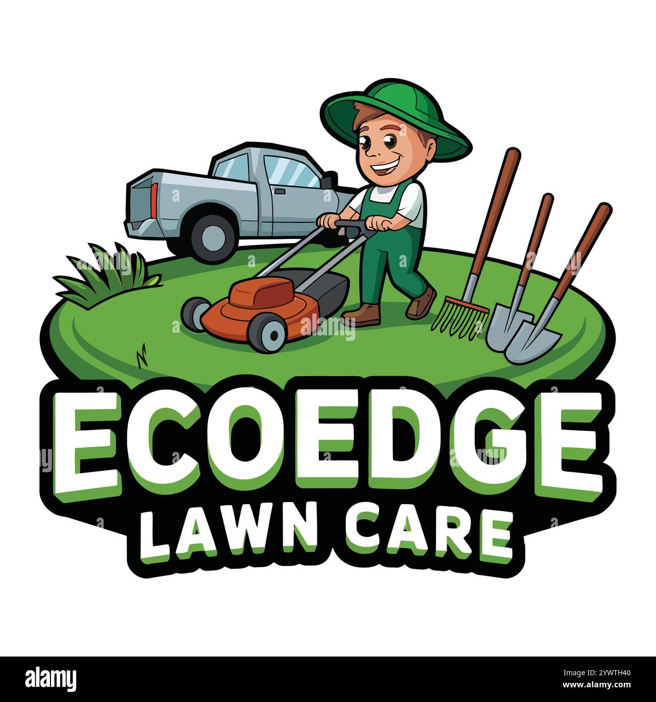 Lawn restoration logo hi-res stock photography and images - Alamy