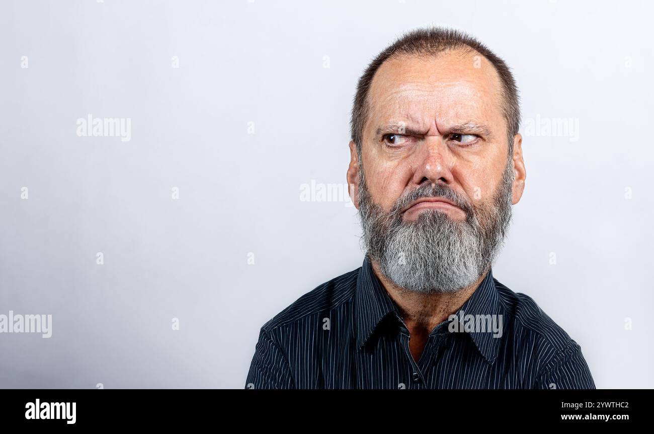 Bearded funny man angry hi-res stock photography and images - Alamy