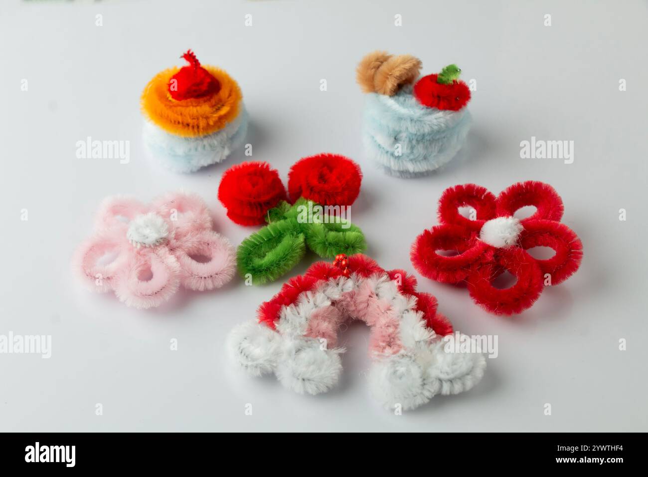 handmade rose flower craft set hair clip or pipe cleaner scarf, mini ...