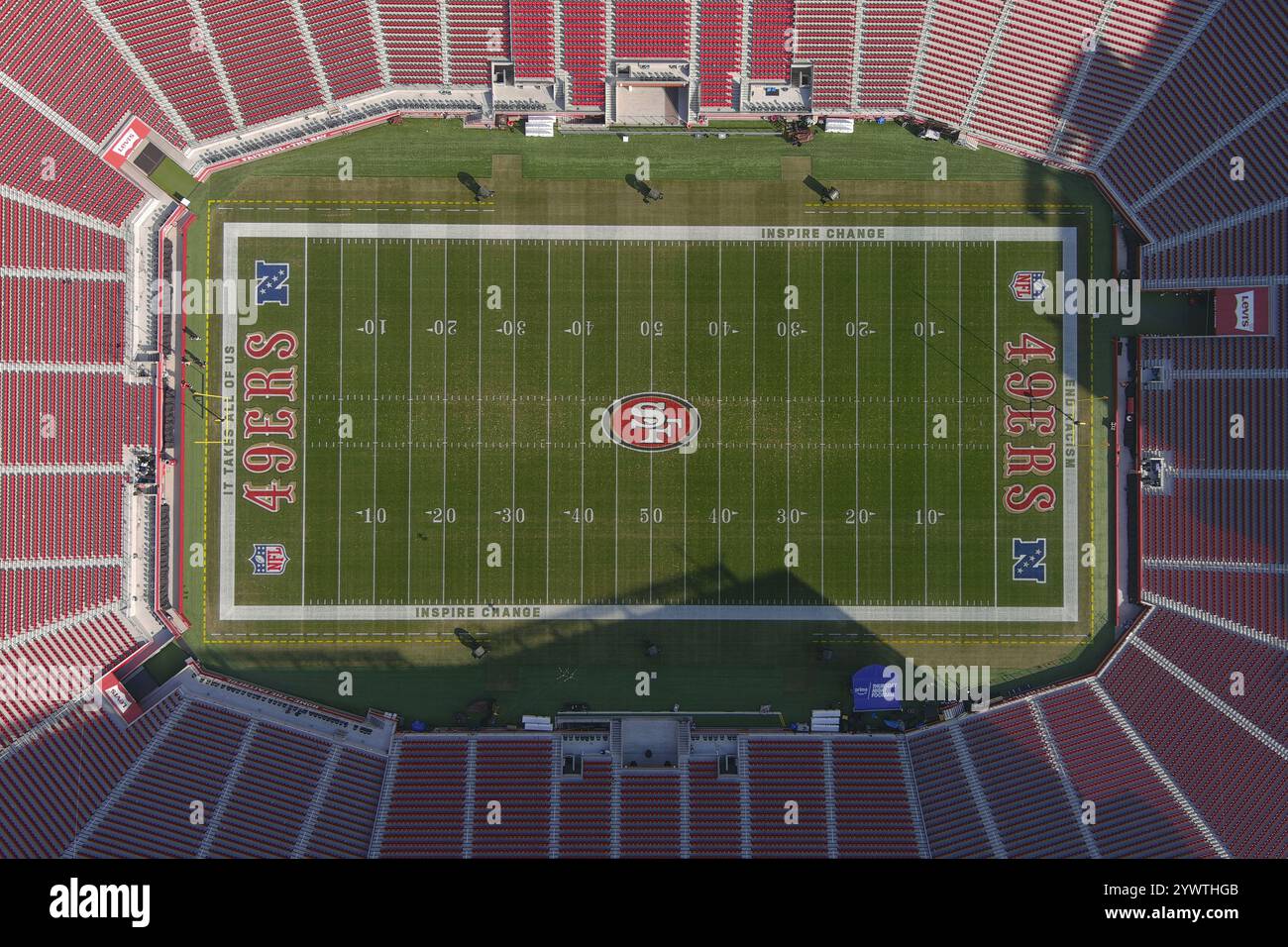 A general overall aerial view of Levi's Stadium and football field with ...