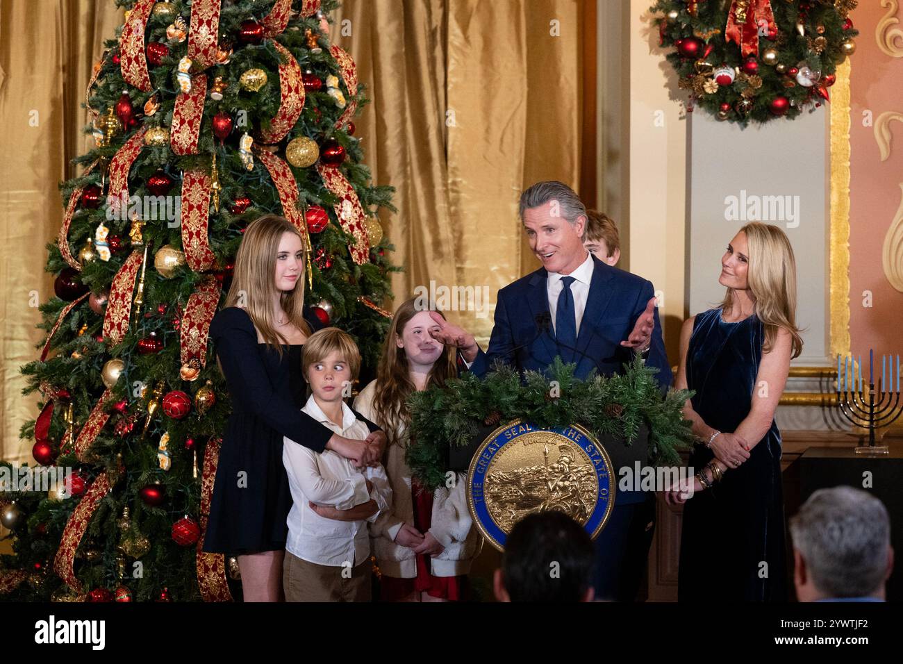 Sacramento, Ca, USA. 11th Dec, 2024. Governor Gavin Newsom and First ...