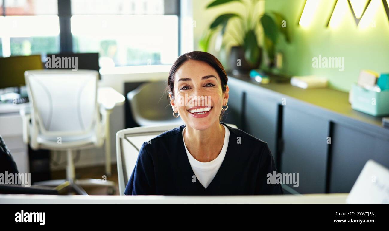 Dental office receptionist secretary employee woman female working job ...