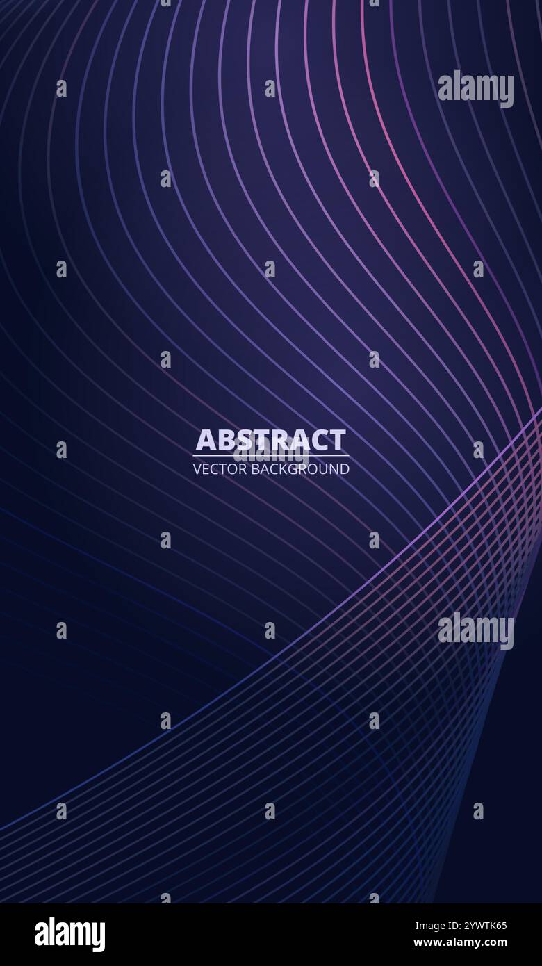 Abstract dark violet vertical vector cover background with glowing ...