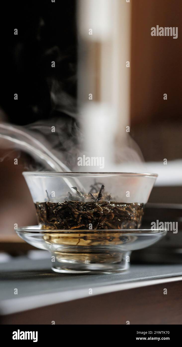 Experience the soothing process of steaming tea infusion in a ...