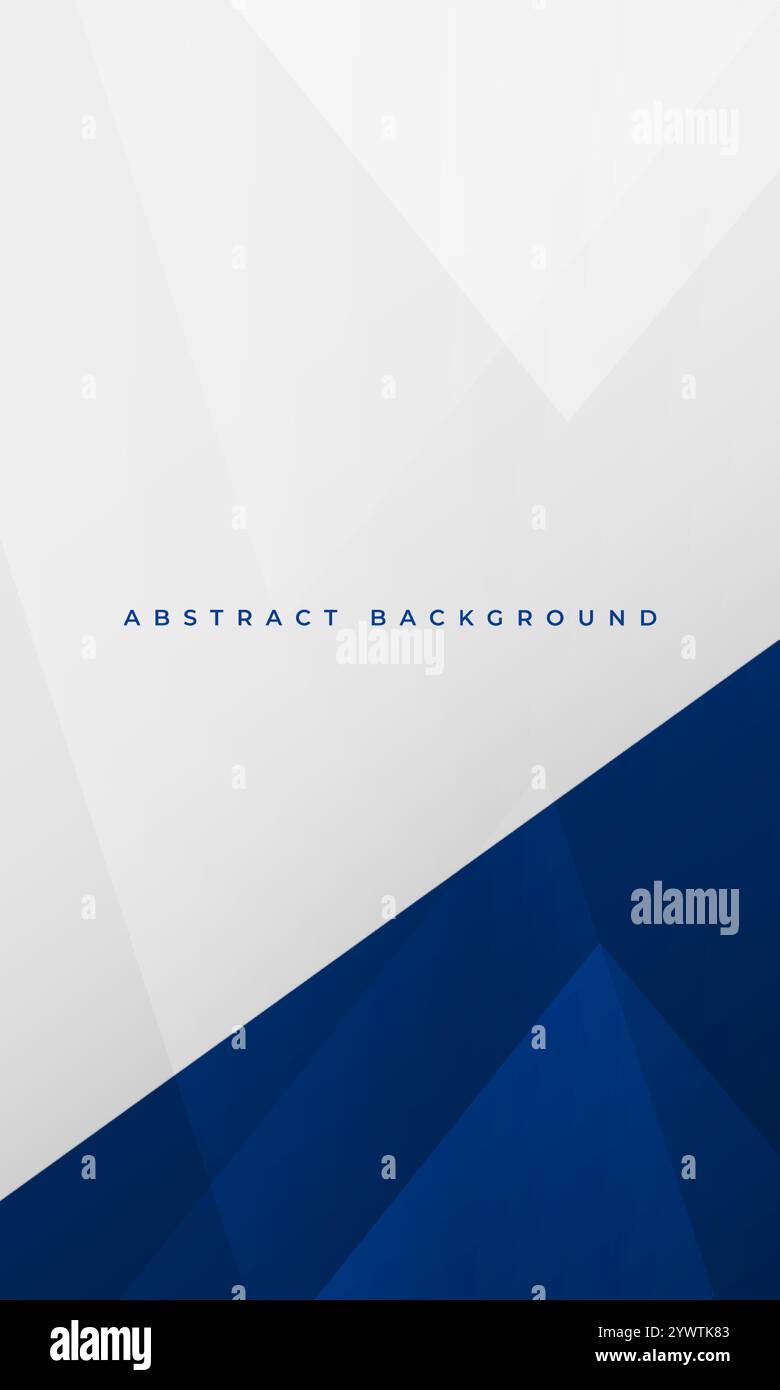 White and blue modern abstract vertical cover background with geometric ...