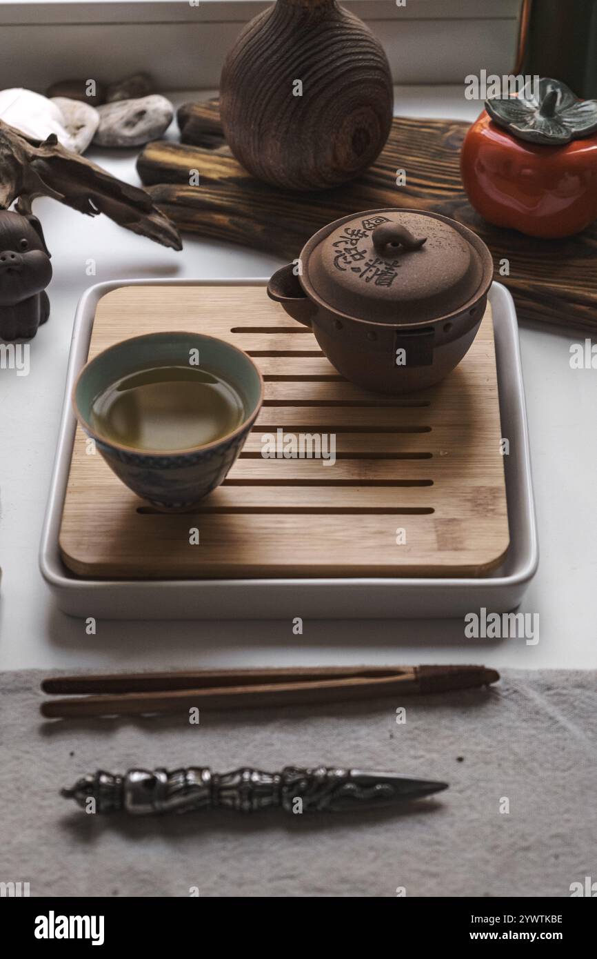 An Elegant Tea Ceremony Setup Complete with Beautiful Traditional ...