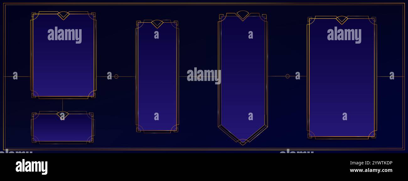 Deco frame for ui game. Medieval fantasy button for luxury interface ...