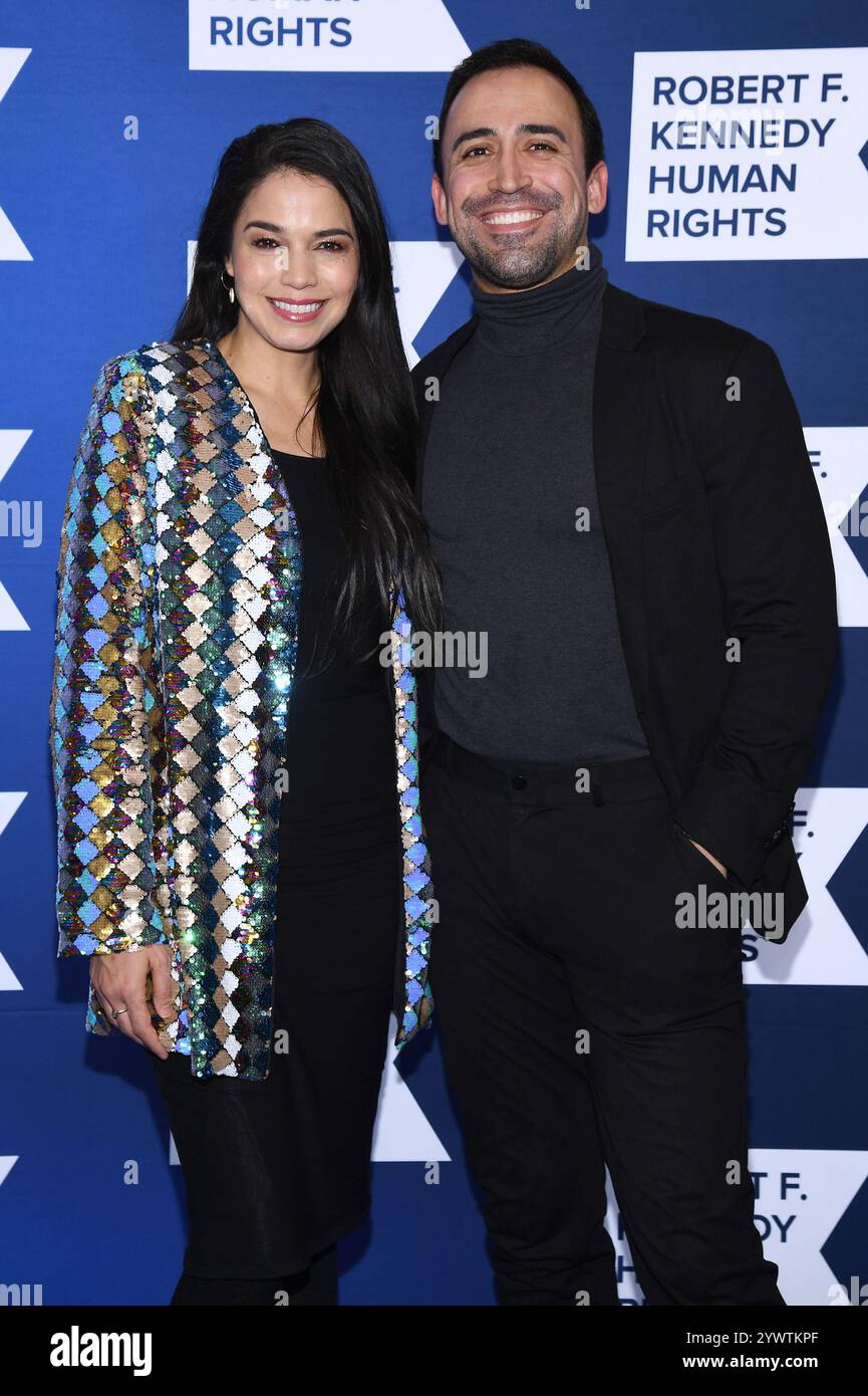 (L-R) Arielle Jacobs and J.J. Caruncho attend the 2024 RFK Human Rights ...