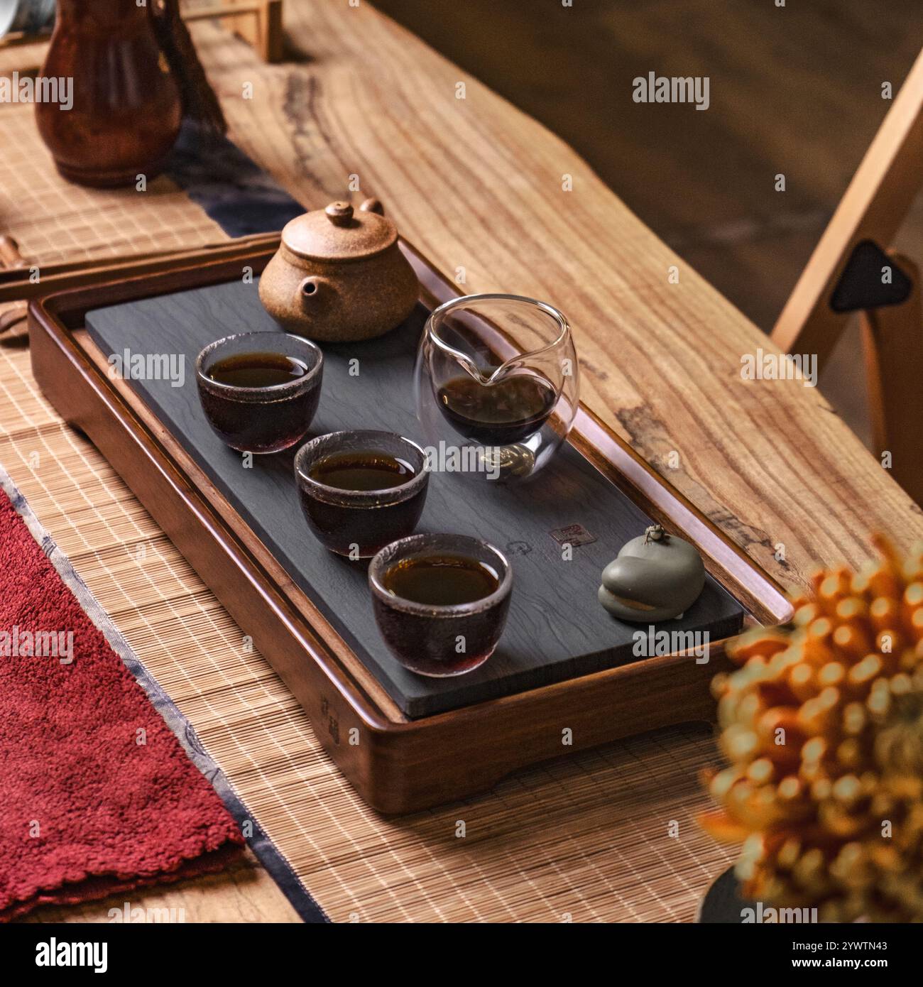 Discover the artistic setup of a tea ceremony with elegant serveware ...