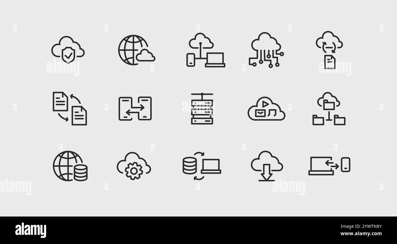 Cloud Computing Icons Set Stock Vector Image & Art - Alamy