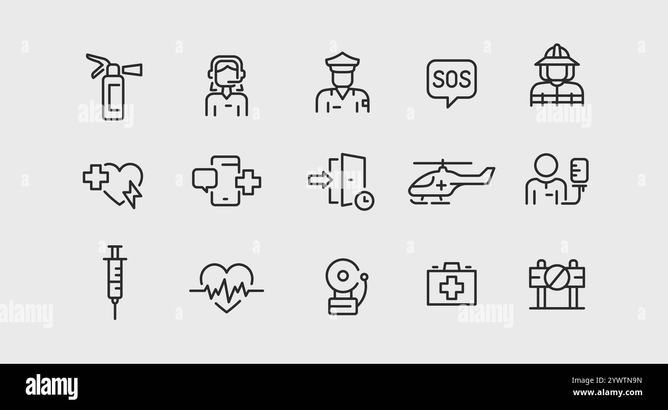 Emergency Services Icon Set Stock Vector Image & Art - Alamy