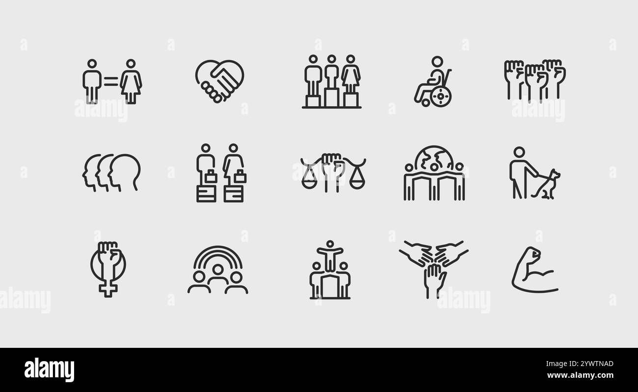 Diversity and Equality Icon Set Stock Vector Image & Art - Alamy