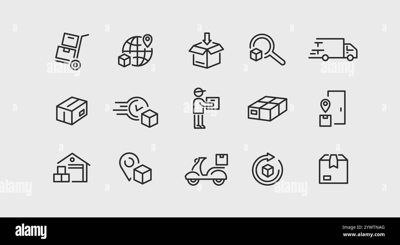 Delivery Services Icon Set Stock Vector Image & Art - Alamy