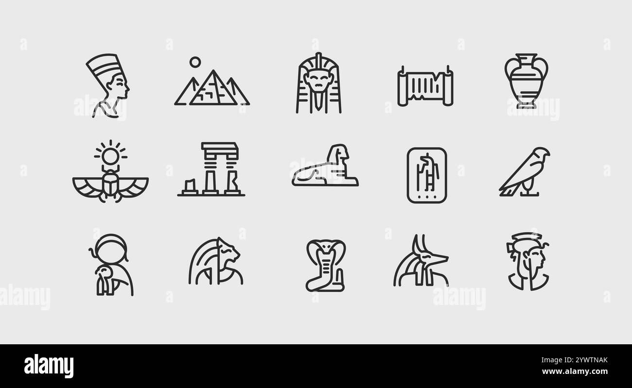 Ancient Egypt Icon Set Stock Vector Image & Art - Alamy