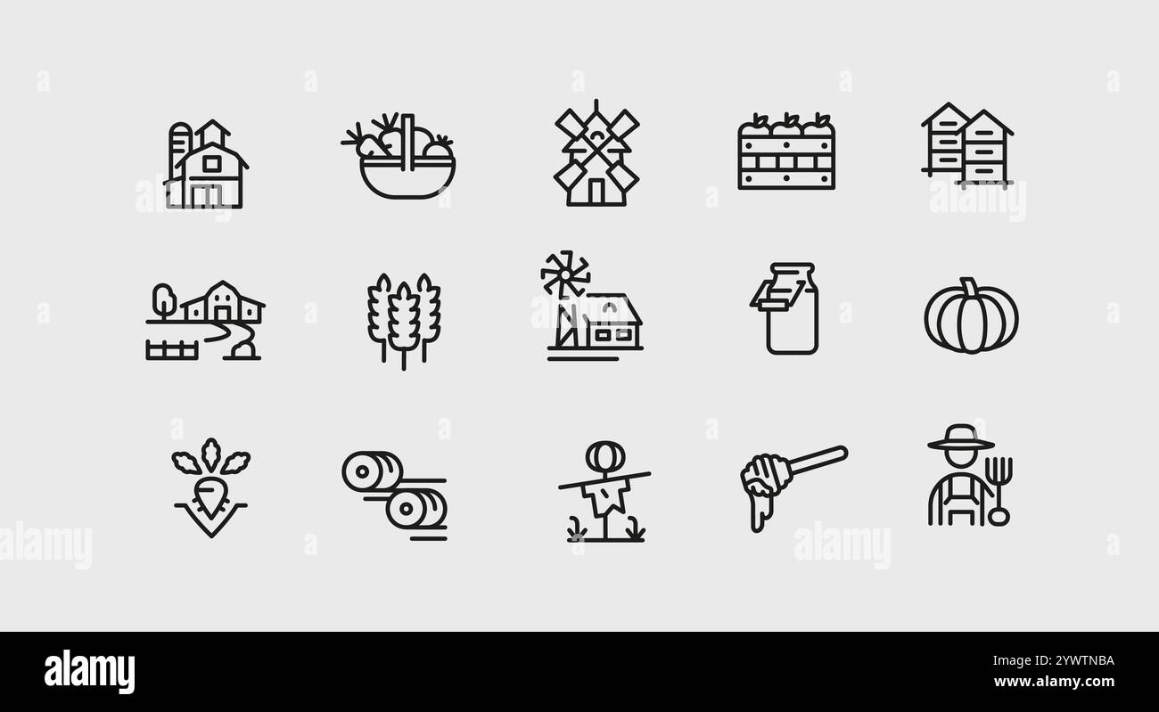 Farm Icons Set Stock Vector Image & Art - Alamy