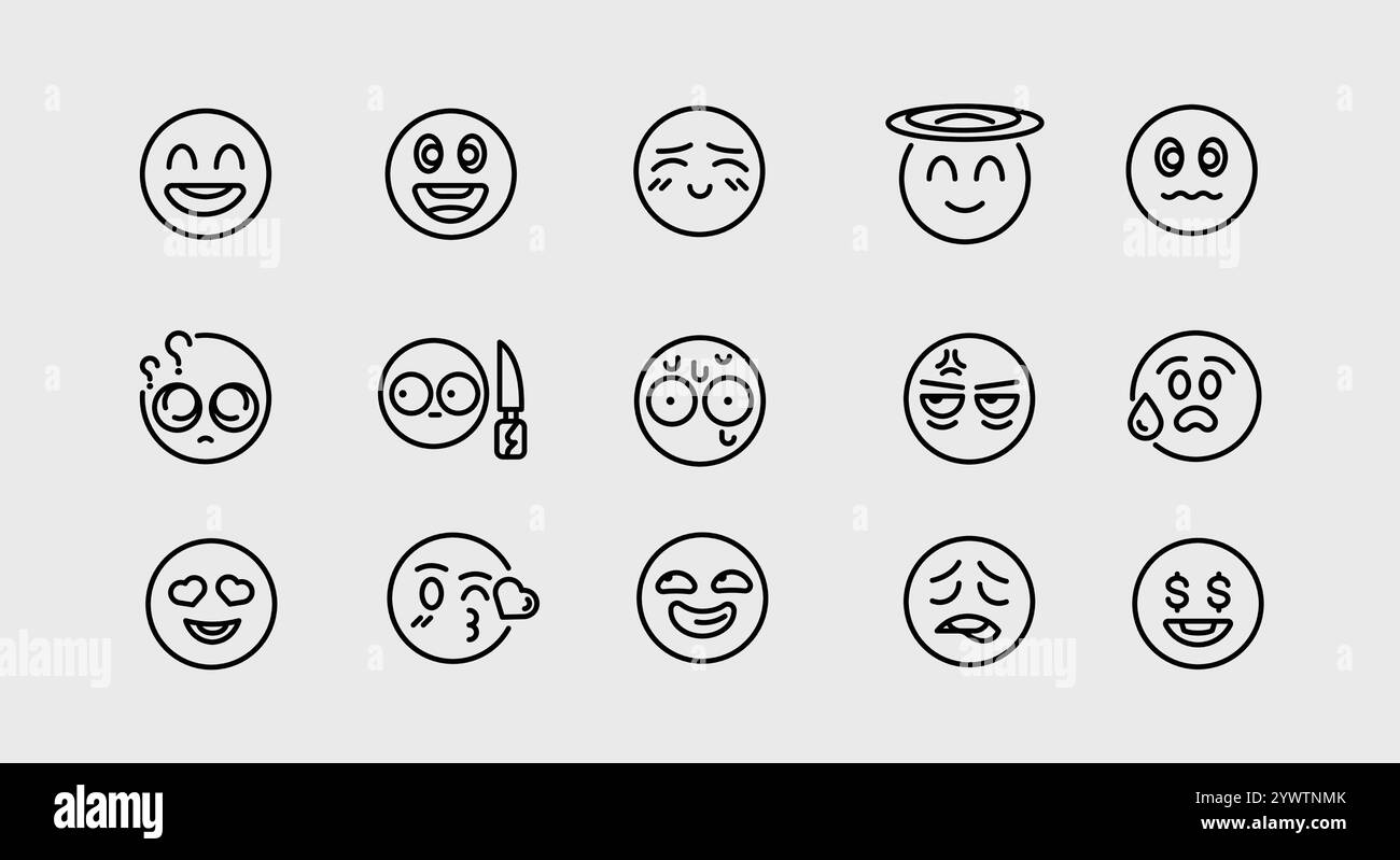 Emojis Icon Set Stock Vector Image & Art - Alamy