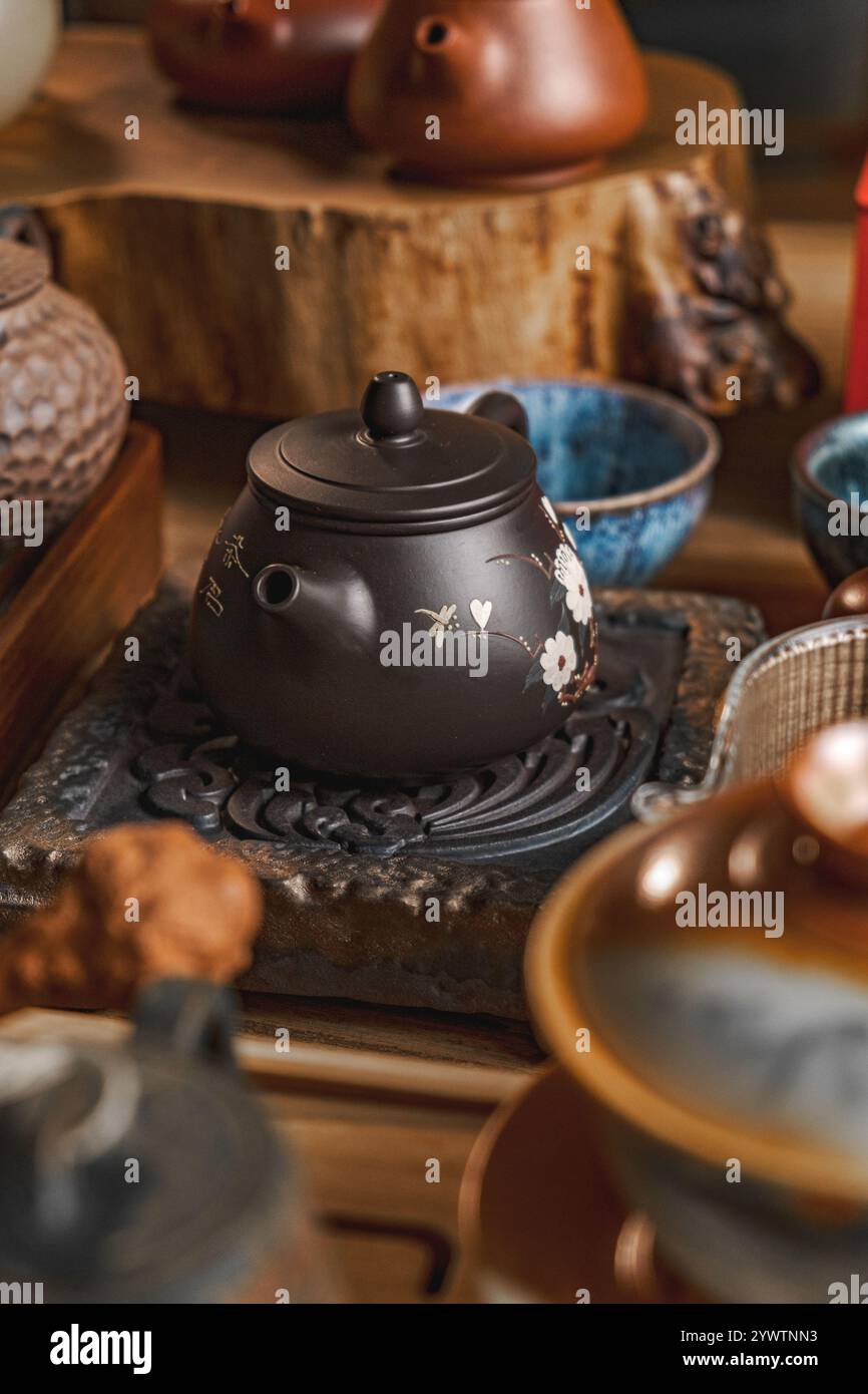 An Elegant Tea Set Arrangement Featuring Various Beautifully Crafted ...