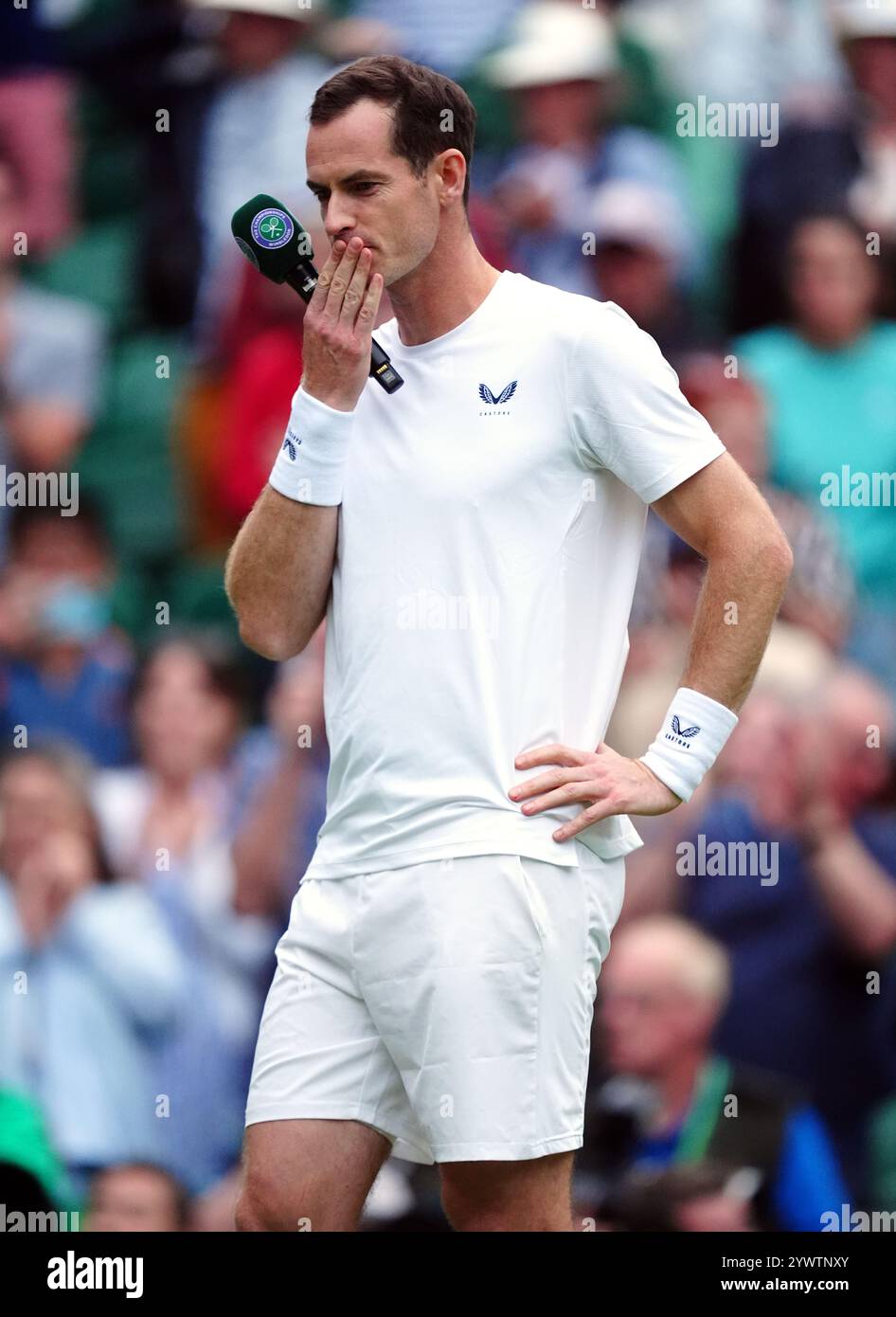 File photo dated 04-07-2024 of Andy Murray on centre court after centre ...