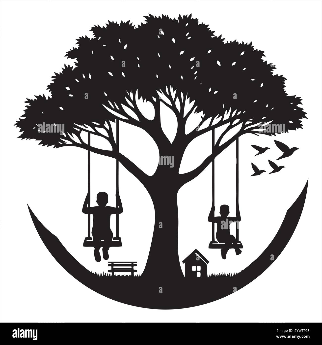 Swinging in the air Stock Vector Images - Alamy