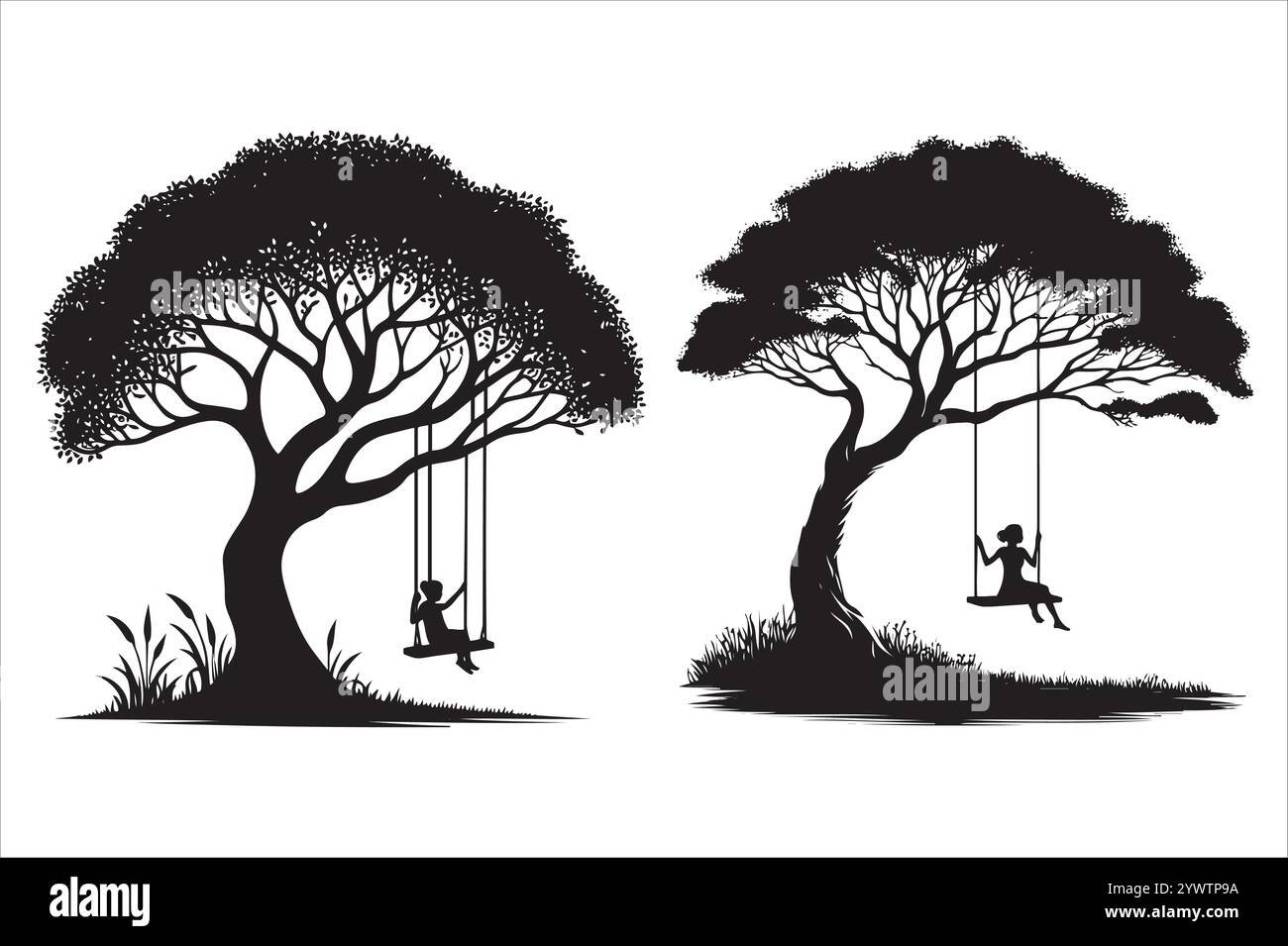 Silhouette branches trees on Stock Vector Images - Alamy