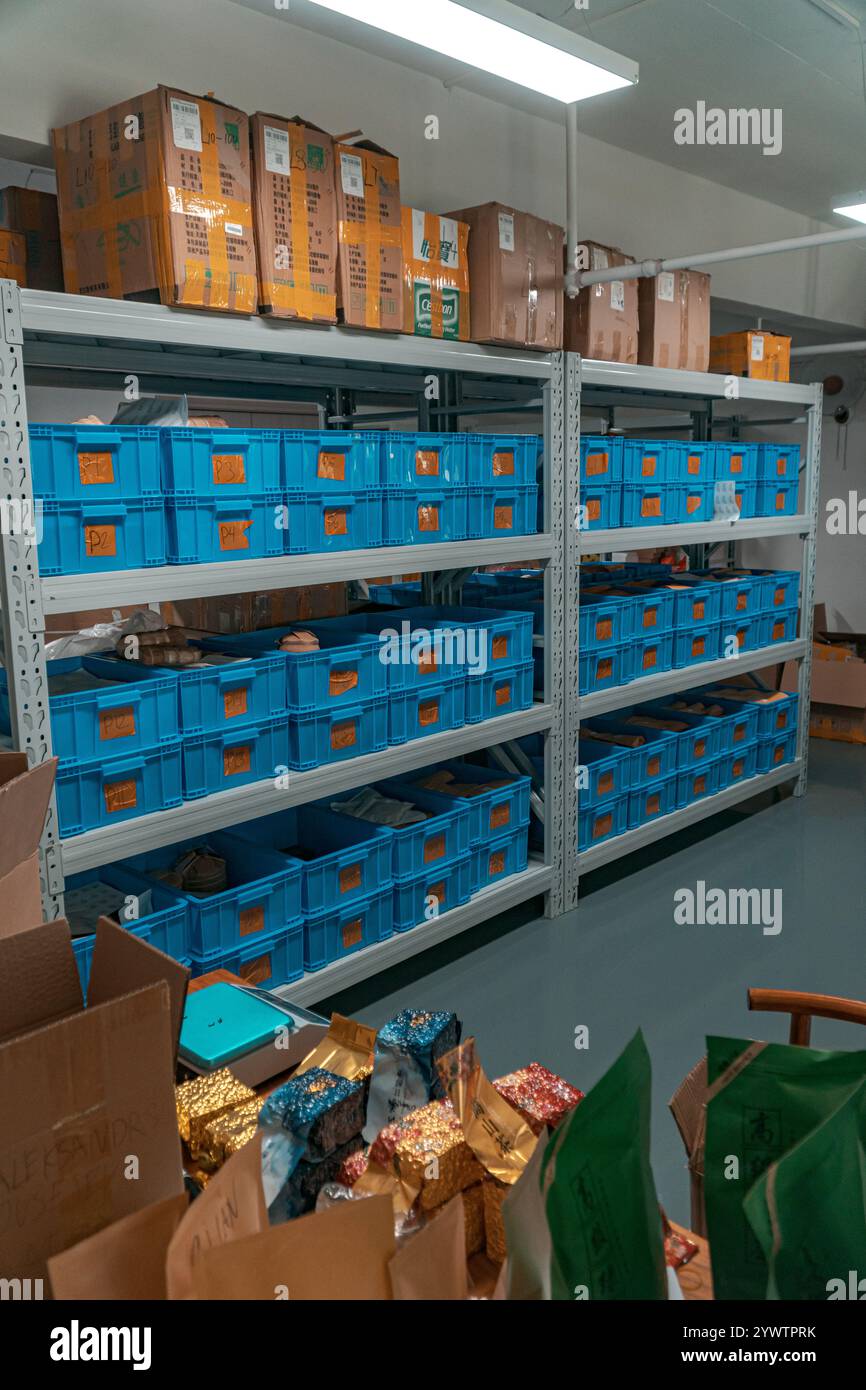 An Organized Storage Area featuring WellArranged Bins and Boxes for ...