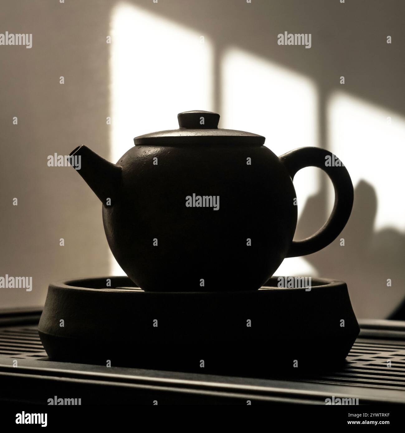 An Artistic and Elegant Silhouette of a Classic Black Teapot Depicting ...