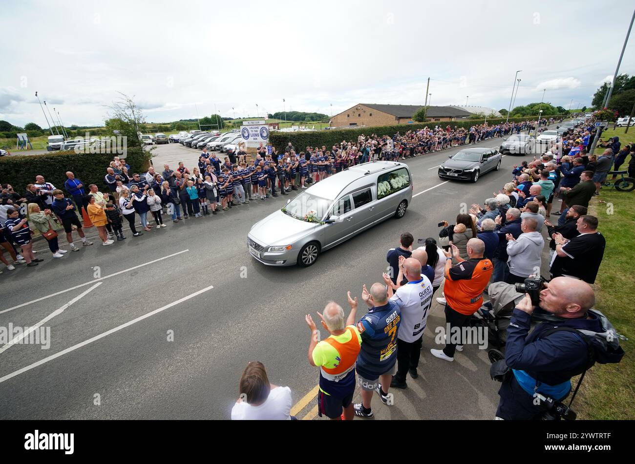 File photo dated 07-07-2024 of the funeral cortege for Rob Burrow ...