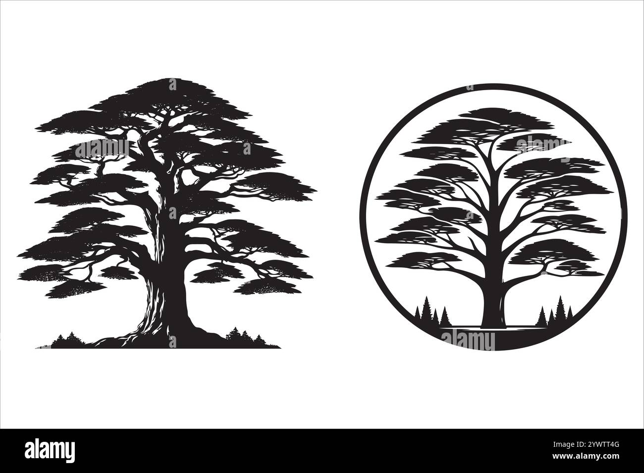 Minimalist Silhouette Tree Concepts Stock Vector Image And Art Alamy
