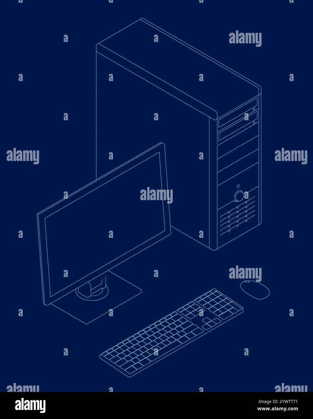 computer contour technology icon. Isometric view. Vector illustration ...