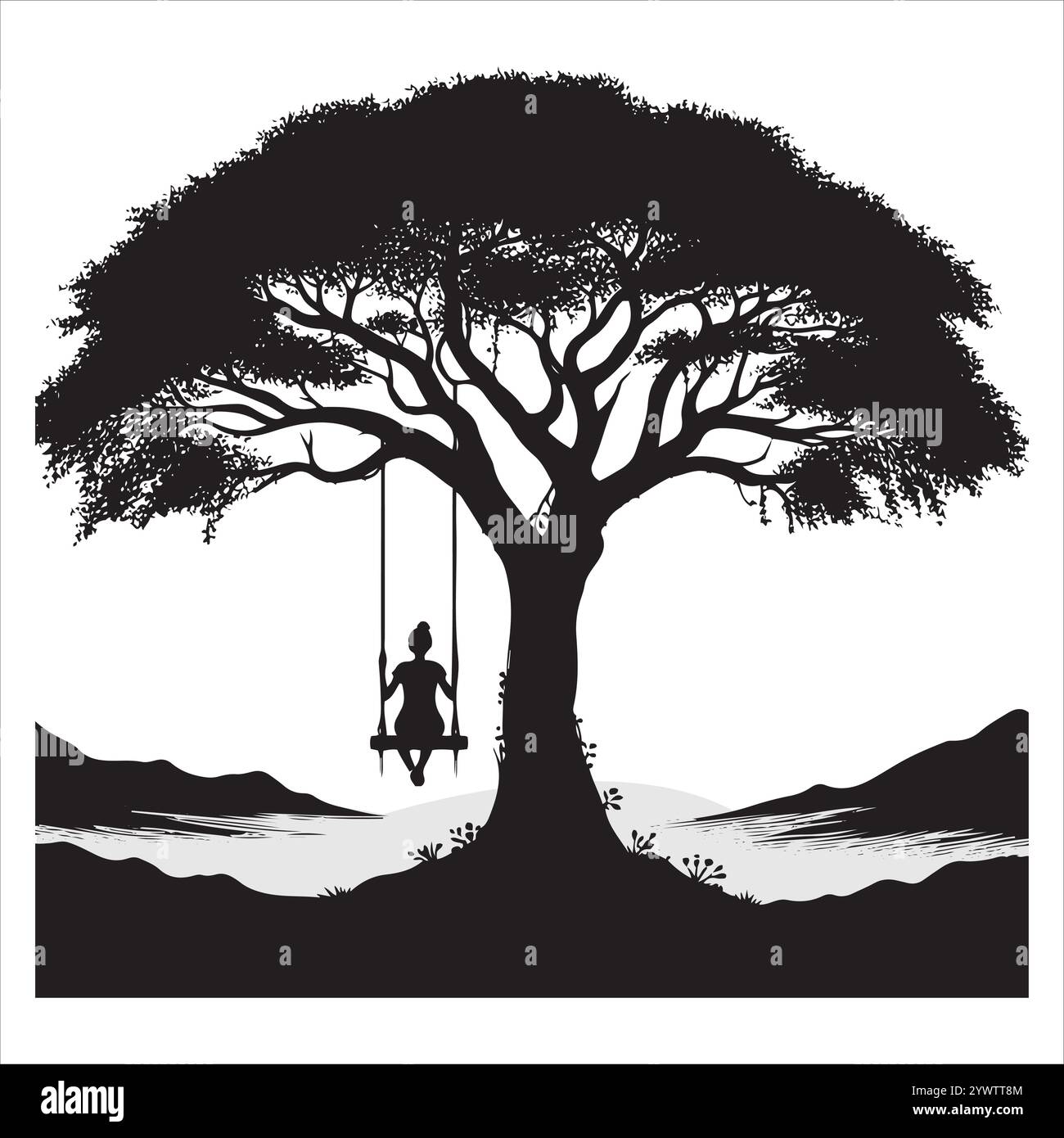 Swinging in the air Stock Vector Images - Alamy