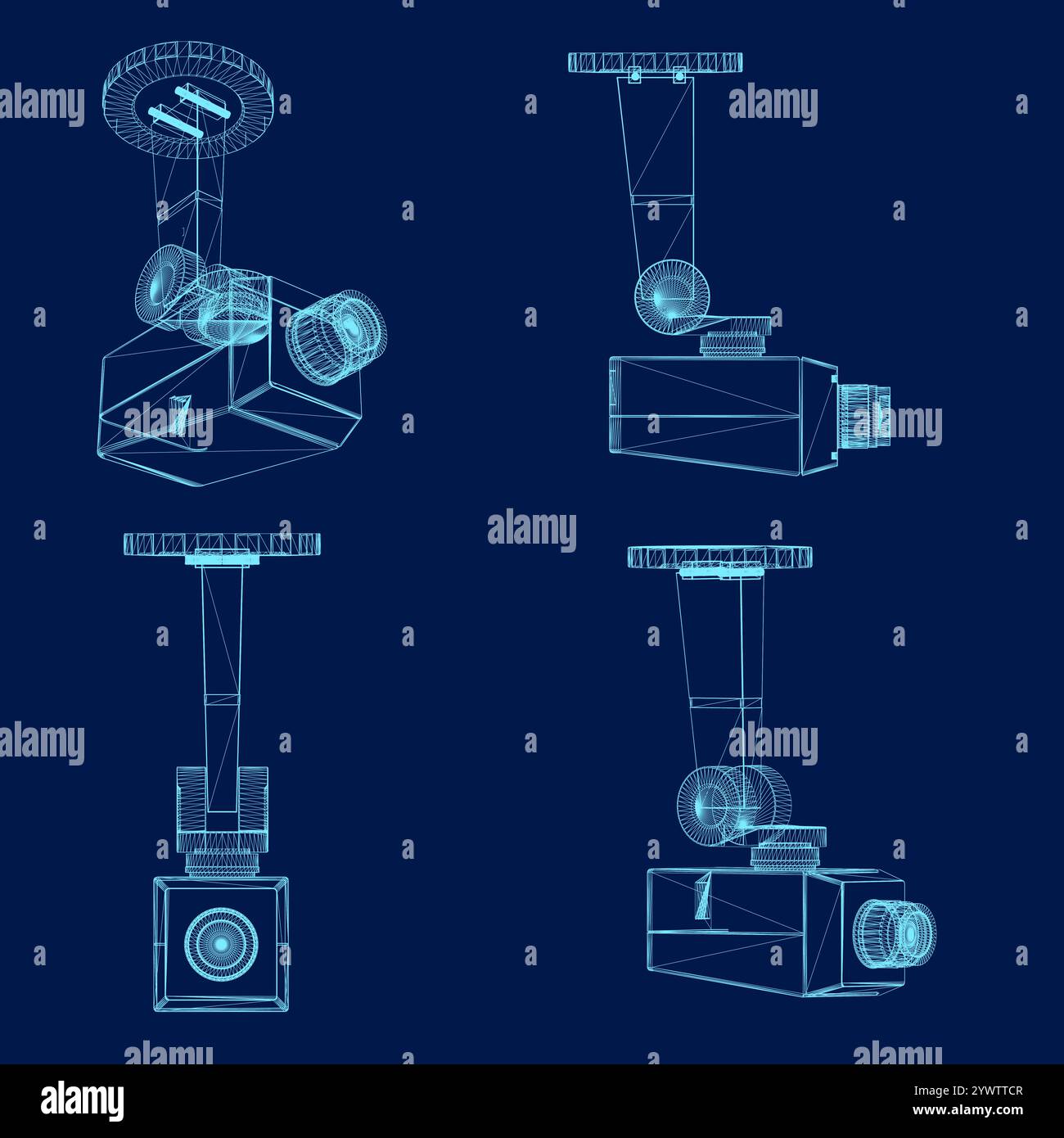 Set Security camera wireframe. Cctv home wireless electronic inspection cameras decent vector ...