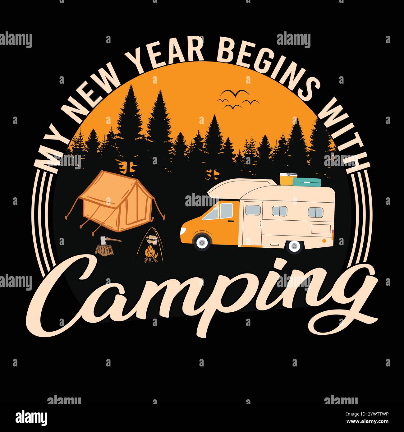 The adventure begins here Stock Vector Images - Alamy