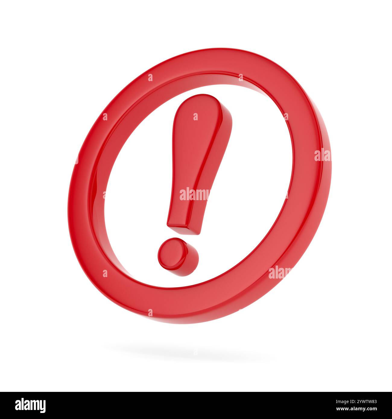 Red exclamation point on white background. Isolated 3D illustration ...