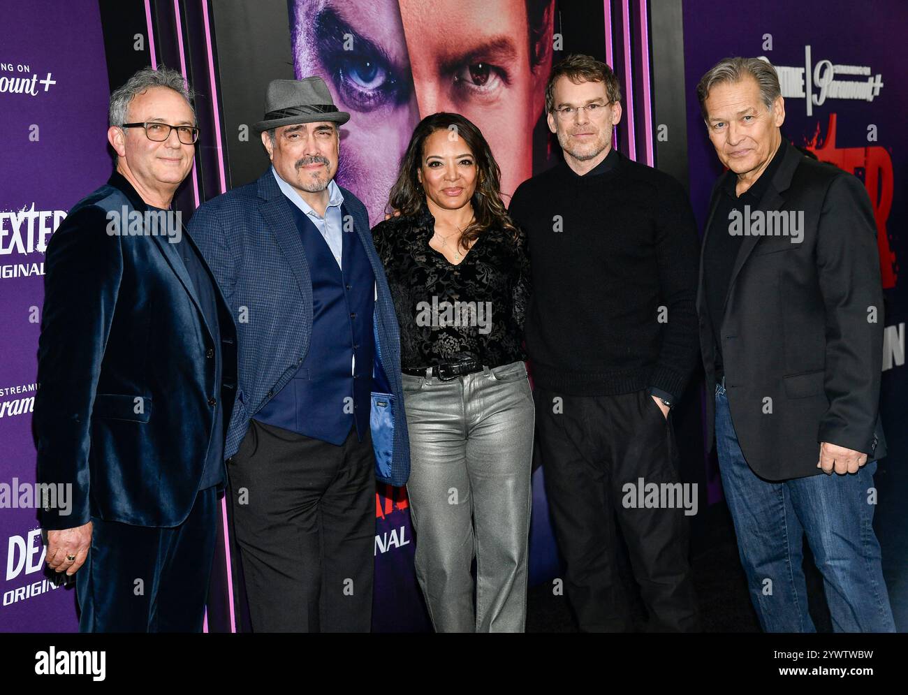 Michael Lehmann, left, David Zayas, Luna Lauren Velez, Michael C. Hall ...