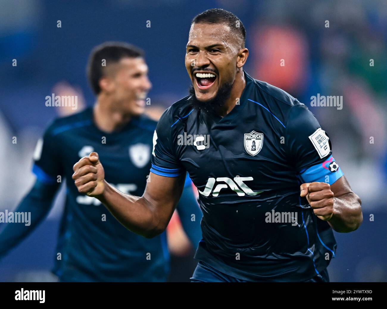 Doha. 11th Dec, 2024. Salomon Rondon of CF Pachuca celebrates after ...