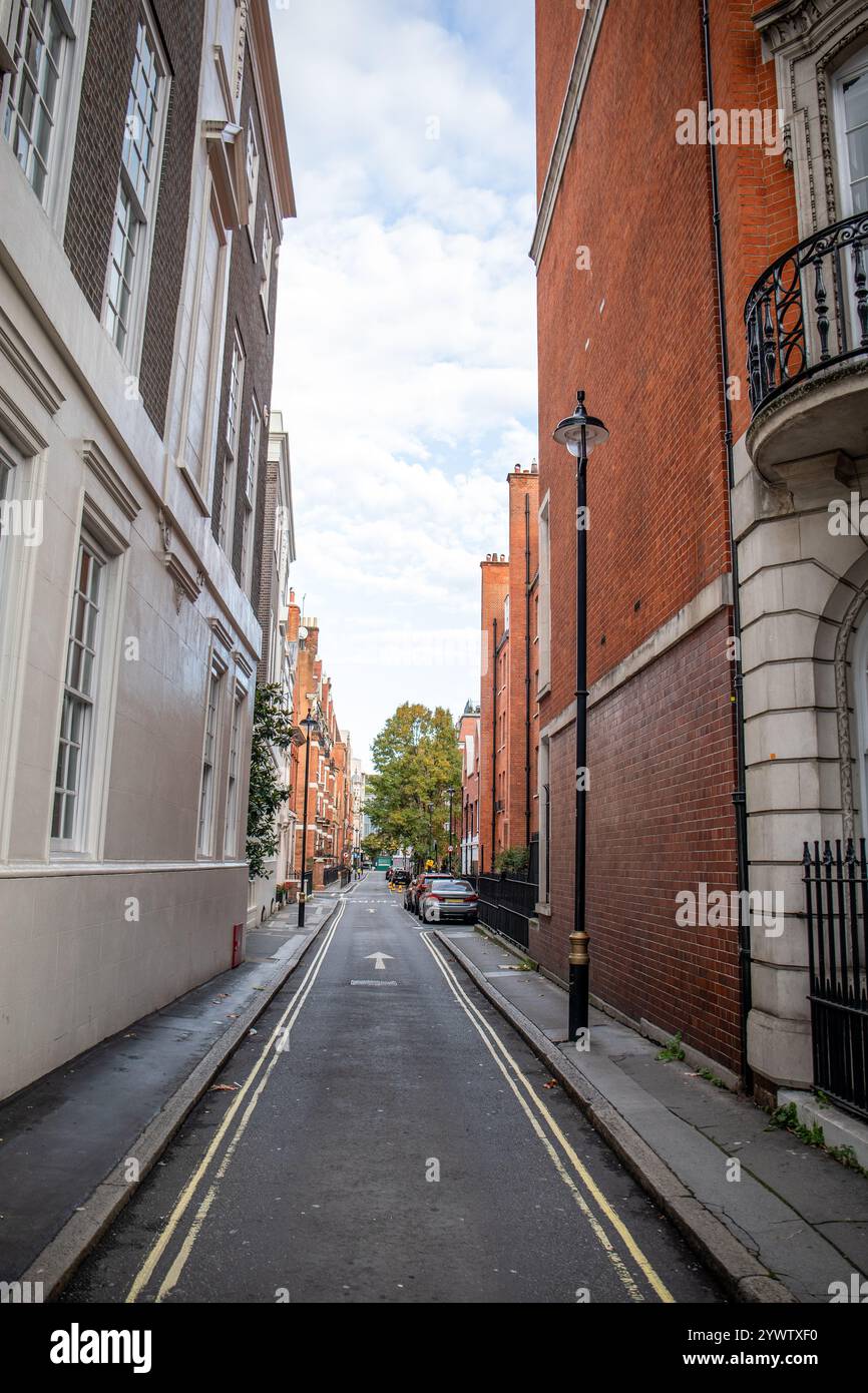 London street view with brick building facades Stock Photo - Alamy