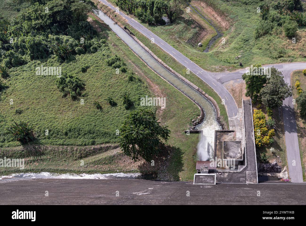 Nakhon Nayok, Thailand - 07 Dec, 2024 - Top view of Drainage Khun Dan ...