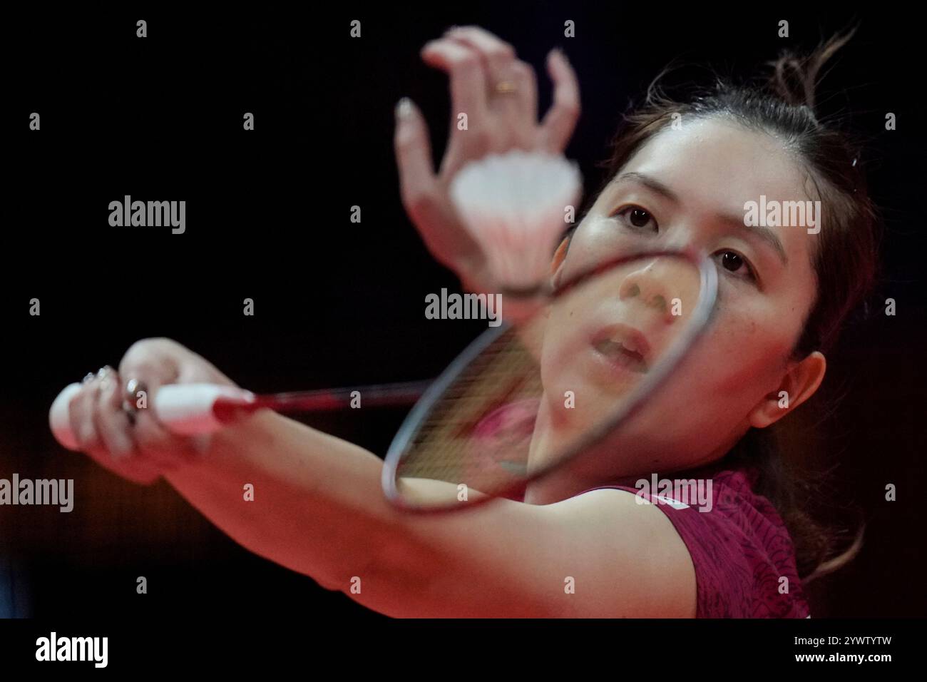 Aya Ohori of Japan plays against Wang Zhi Yi of China during the women ...