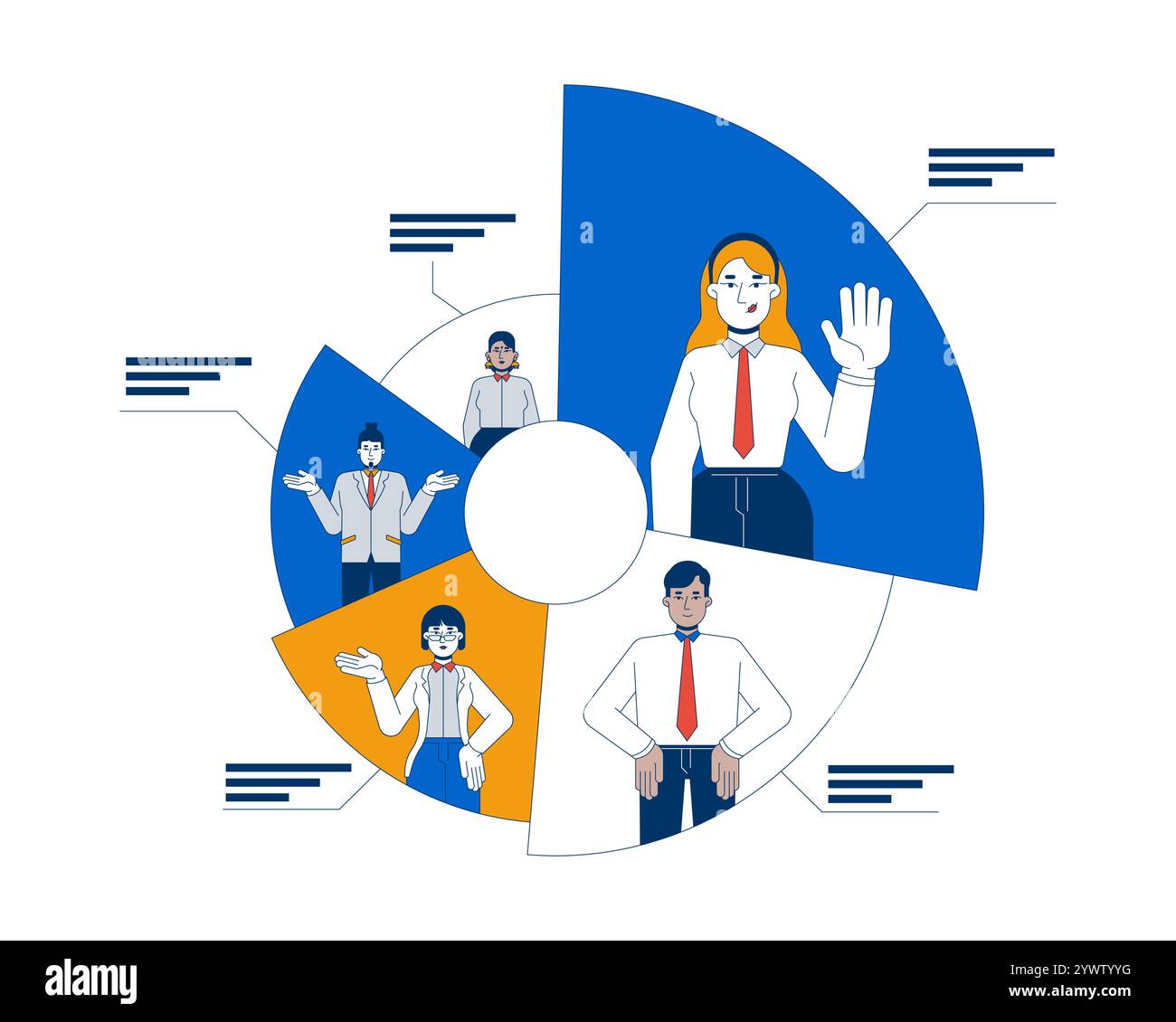 Effective workload distribution 2D illustration concept Stock Vector ...