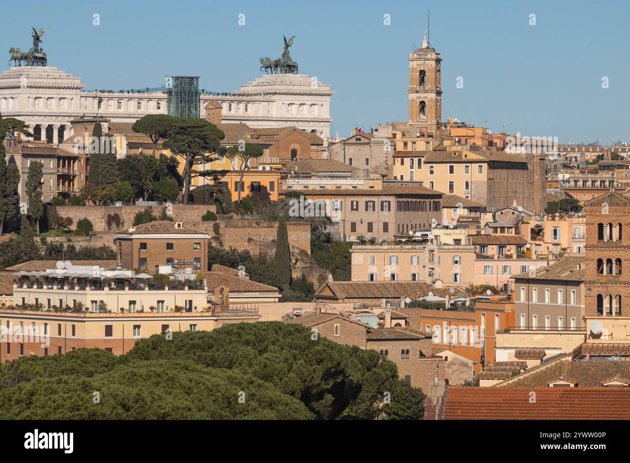 Rome city center buildings viewed from Orange Gardens. Rome, Italy ...