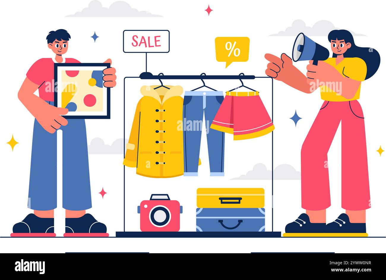 Swap shop and clothes Stock Vector Images - Alamy