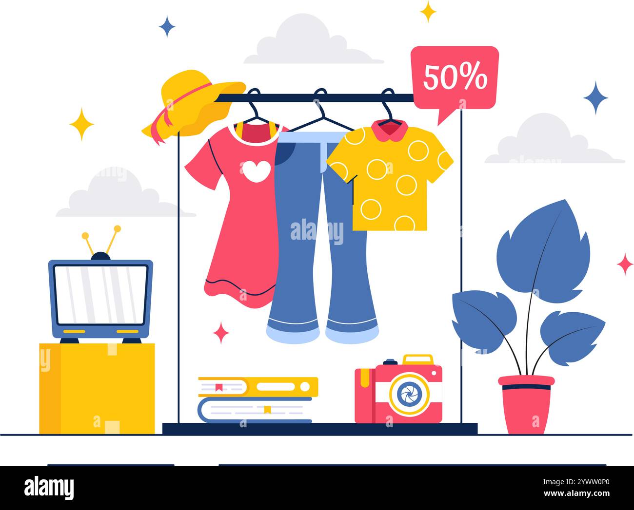 Swap shop and clothes Stock Vector Images - Alamy