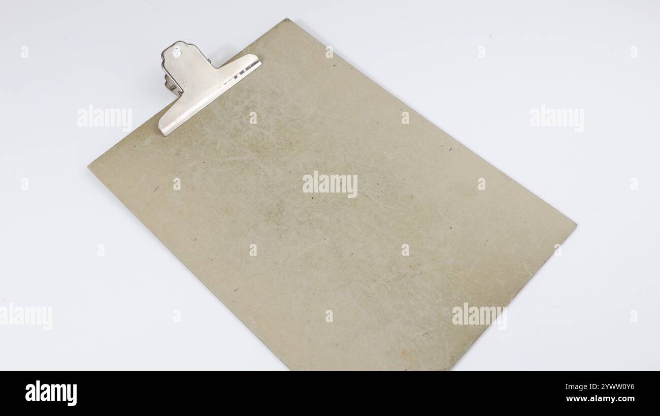 Copy space Gray page with paper clip isolated Stock Photo - Alamy