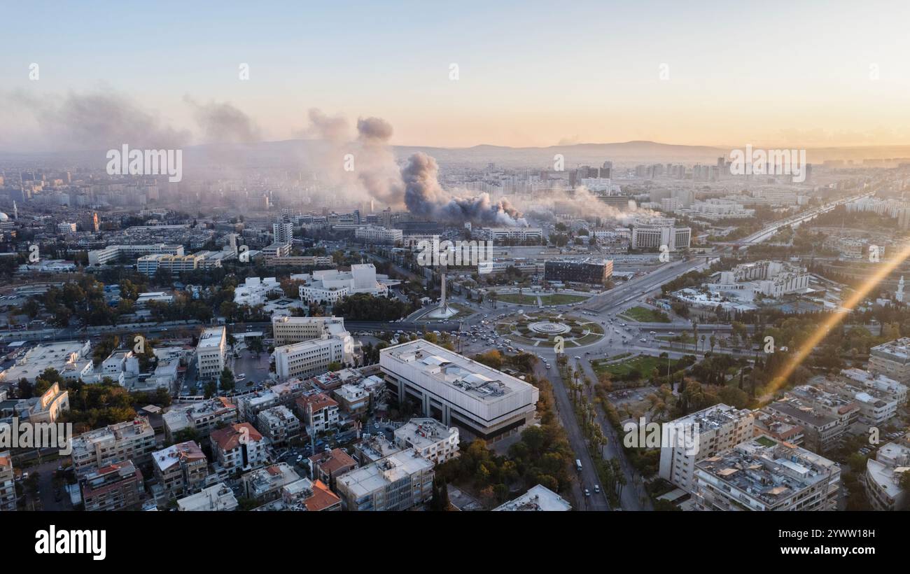 Israeli airstrikes on Damascus. The fall of Bashar al-Assad's regime ...