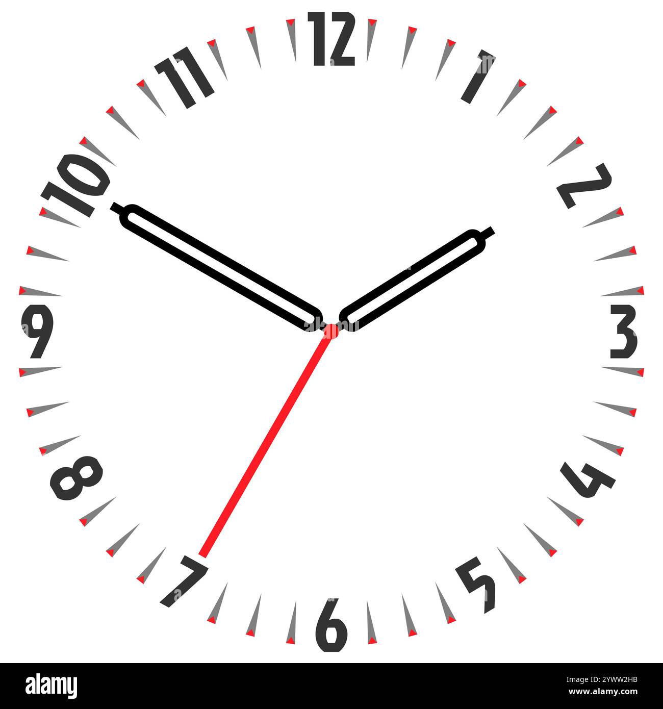 Vector illustration of mechanical clock. Clock face on white background ...