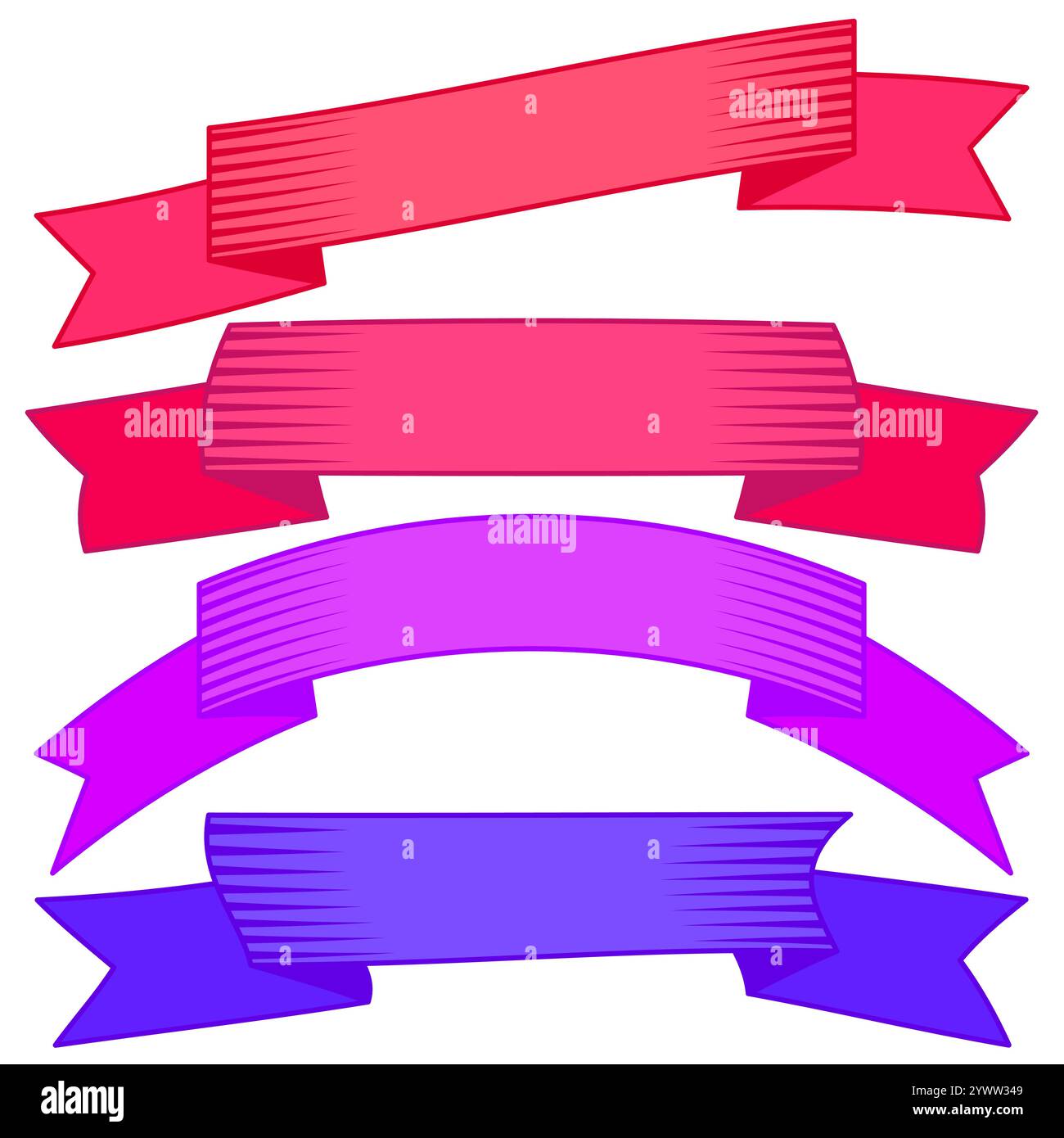 Set of four multicolor ribbons and banners for web design. Great design ...