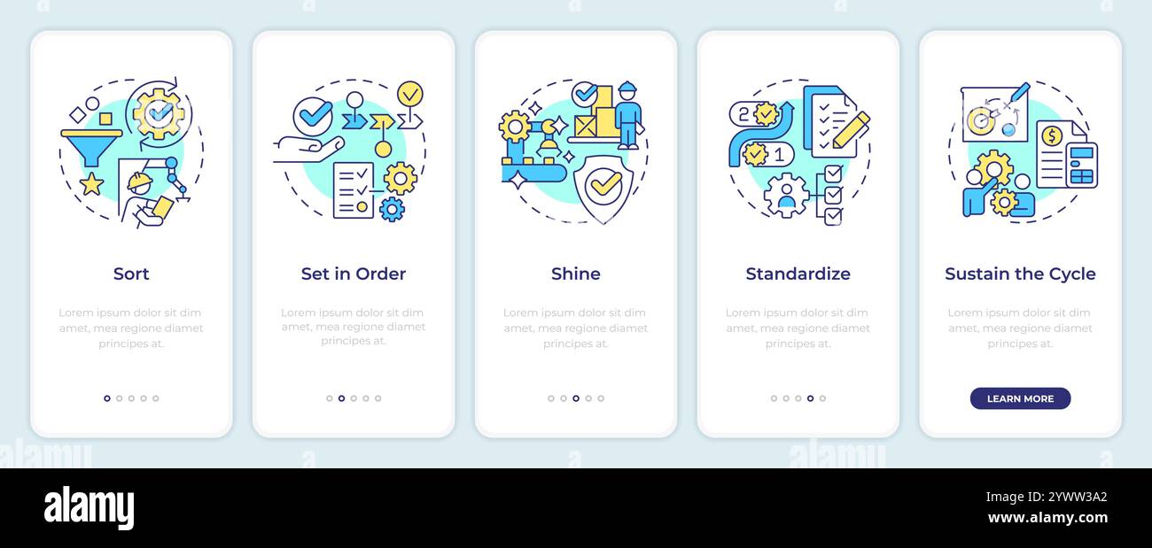 5S methodology onboarding mobile app screen Stock Vector Image & Art - Alamy